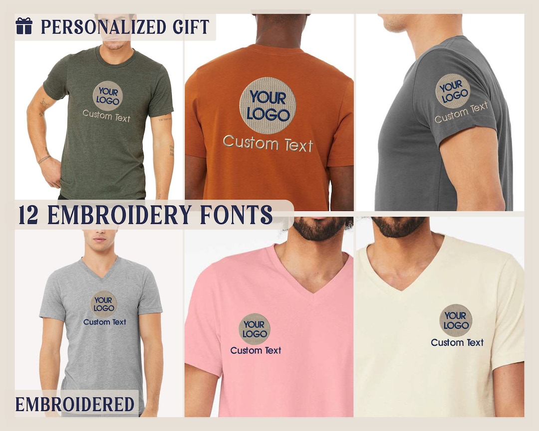 Embroidered - Custom Logo Shirts for Men - Personalized Gift - Men's ...