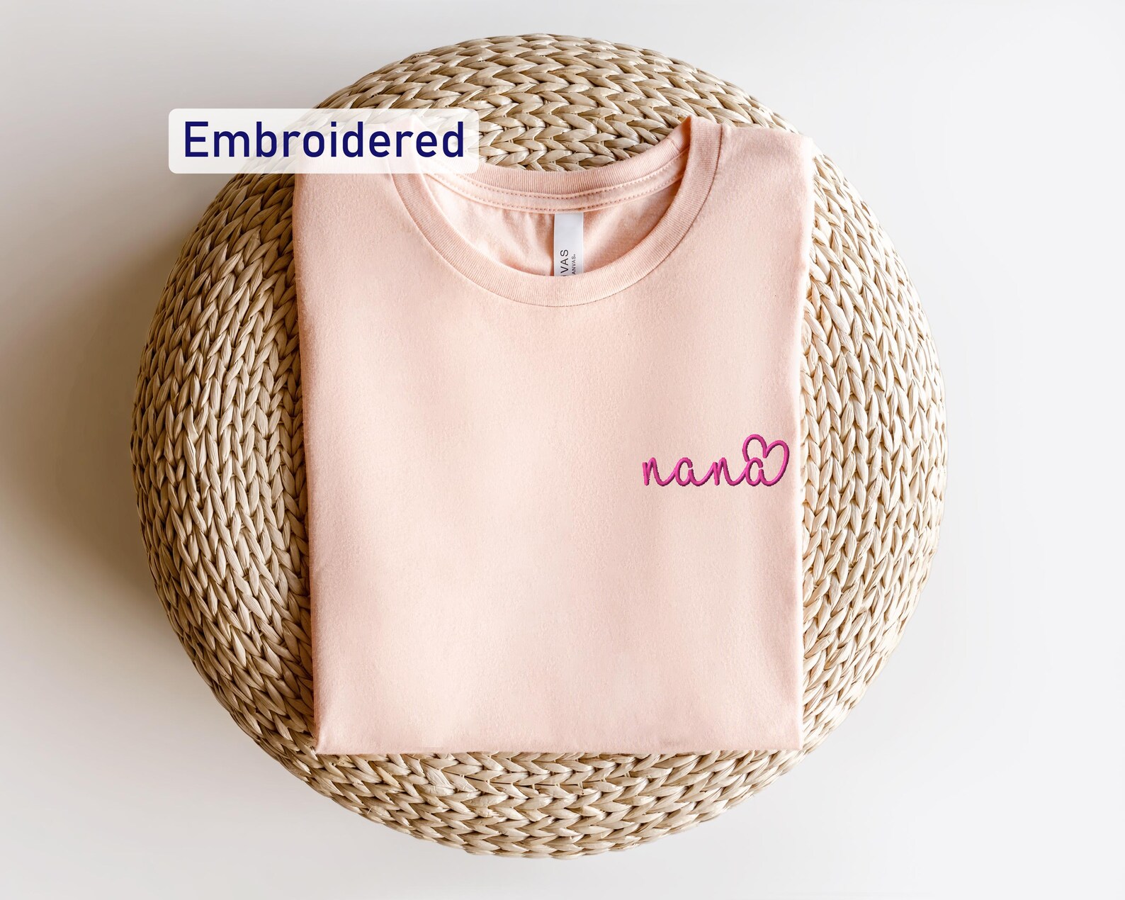 Embroidered "nana" Bella Canvas T-shirt: Grandmother Gift - Etsy