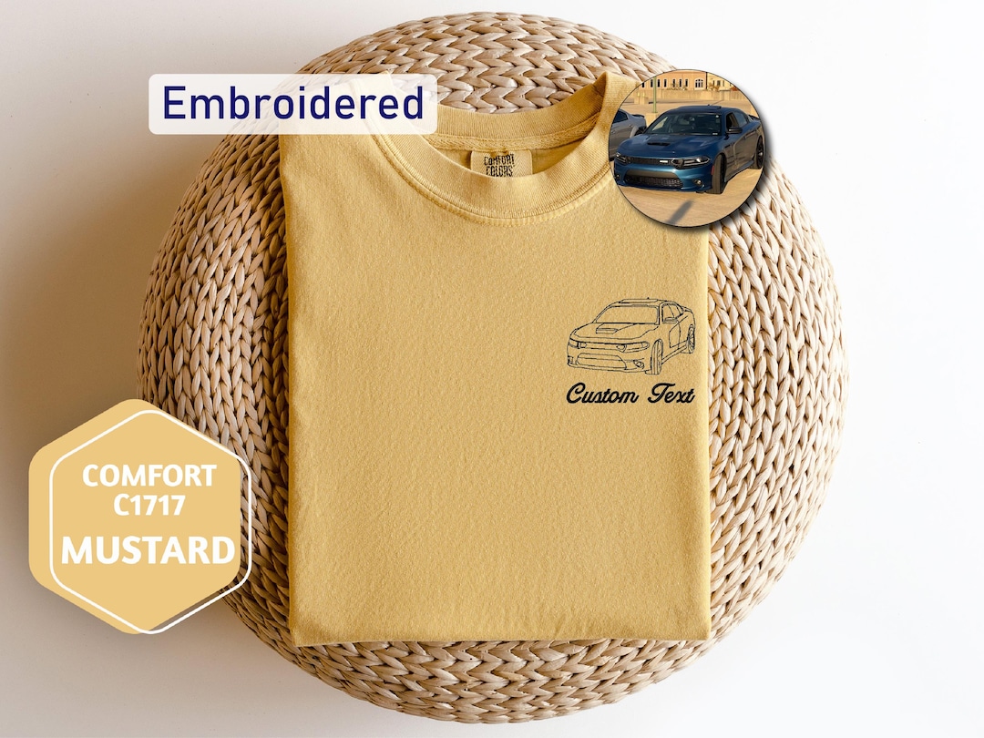 Custom Car Line Art Shirt, Personalized Car Gift, Photo to Embroidery ...