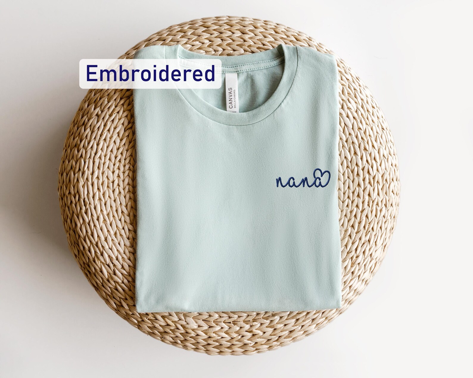 Embroidered "nana" Bella Canvas T-shirt: Grandmother Gift - Etsy