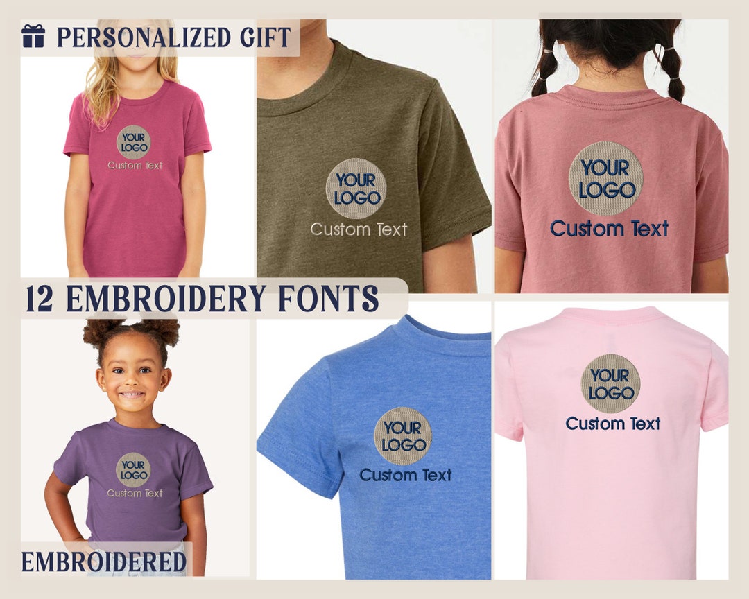 Embroidered Custom Logo Shirt: Personalized Kids Gift - Etsy