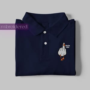 Jerzees Polo Shirt for Adults - "duck You" Embroidered Design - Funny ...