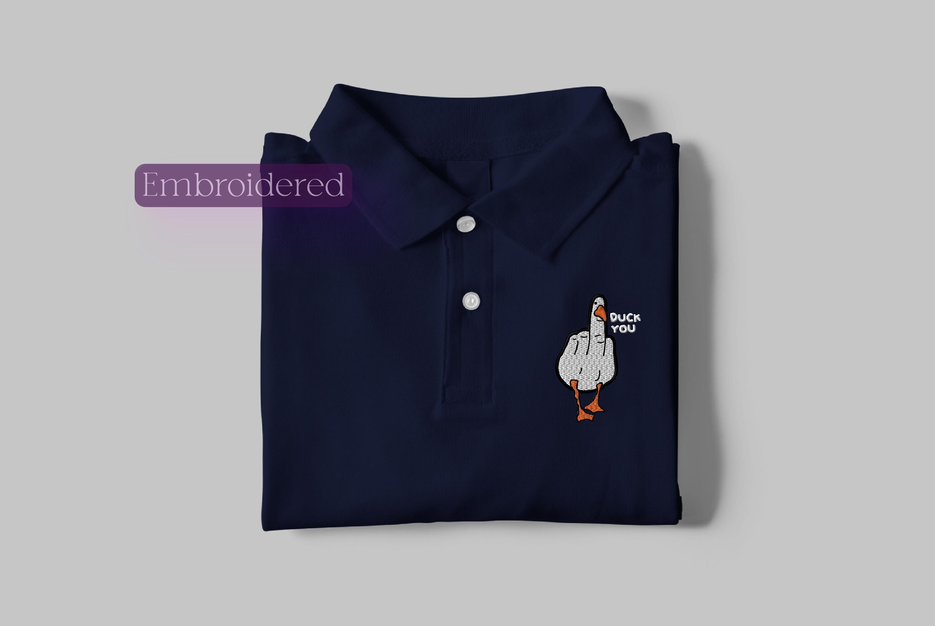 Jerzees Polo Shirt for Adults - "duck You" Embroidered Design - Funny ...