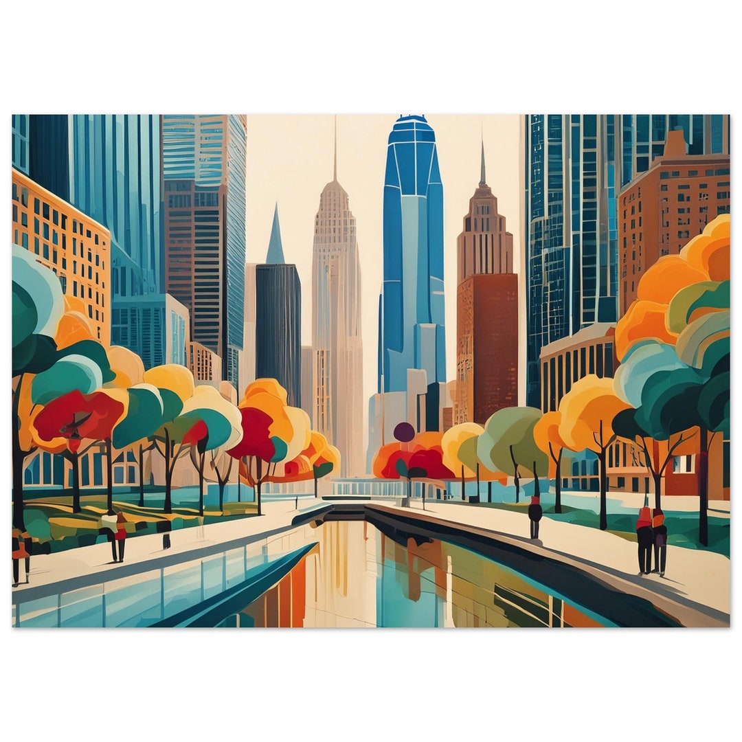 Chicago River Walk Poster - Etsy