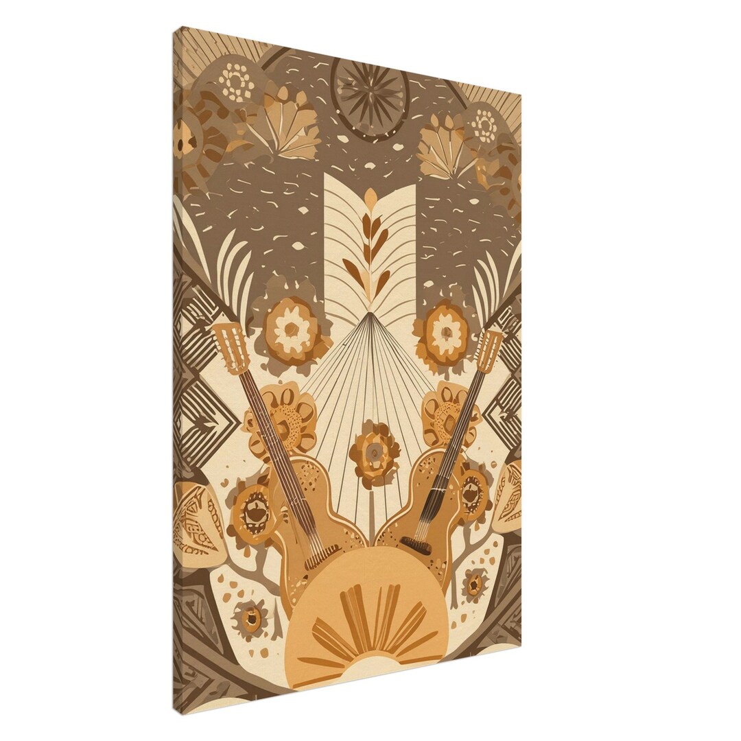 Mexican Sepia Abstract Wall Art Rustic Vintage Canvas Decor Modern ...