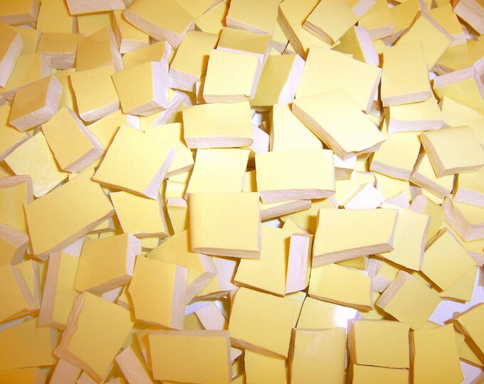 100 Solid Lemon Yellow Filler Hand Cut China Plate Mosaic Tile Tiles - Etsy