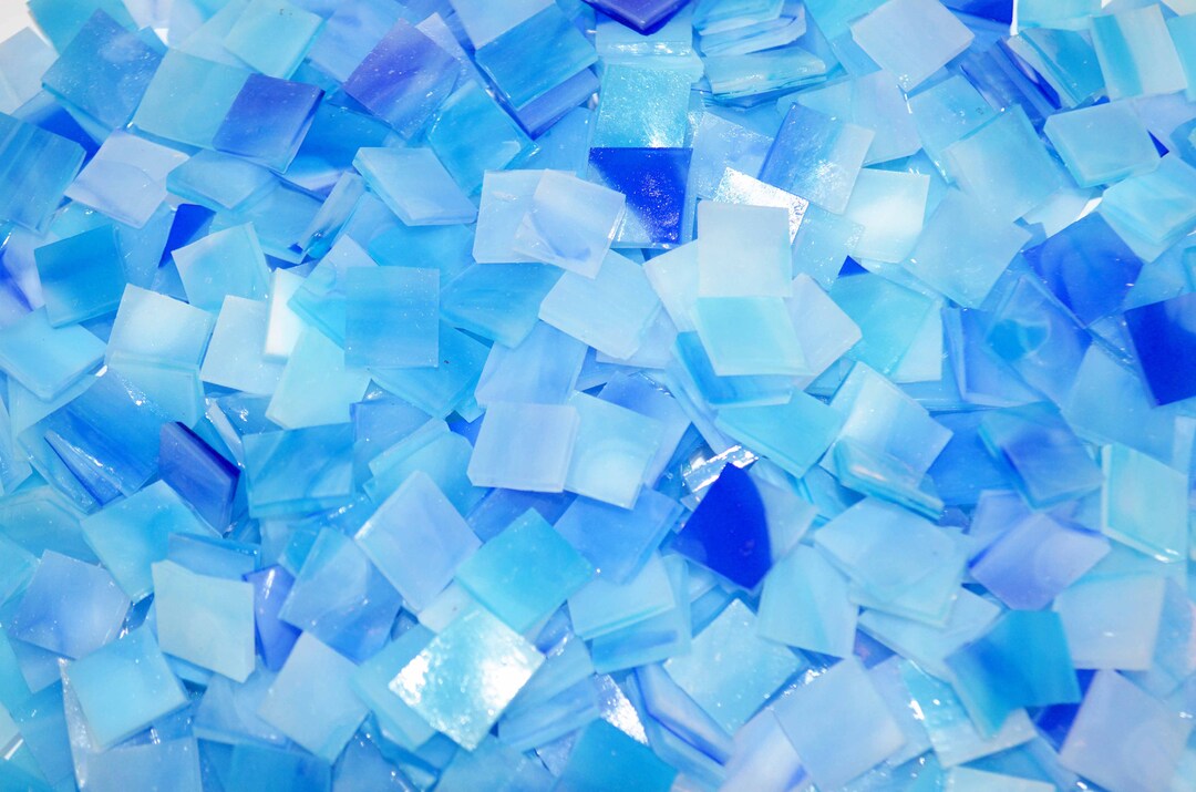 100 Blue Moon Stained Glass Mosaic Tile Tiles - Etsy