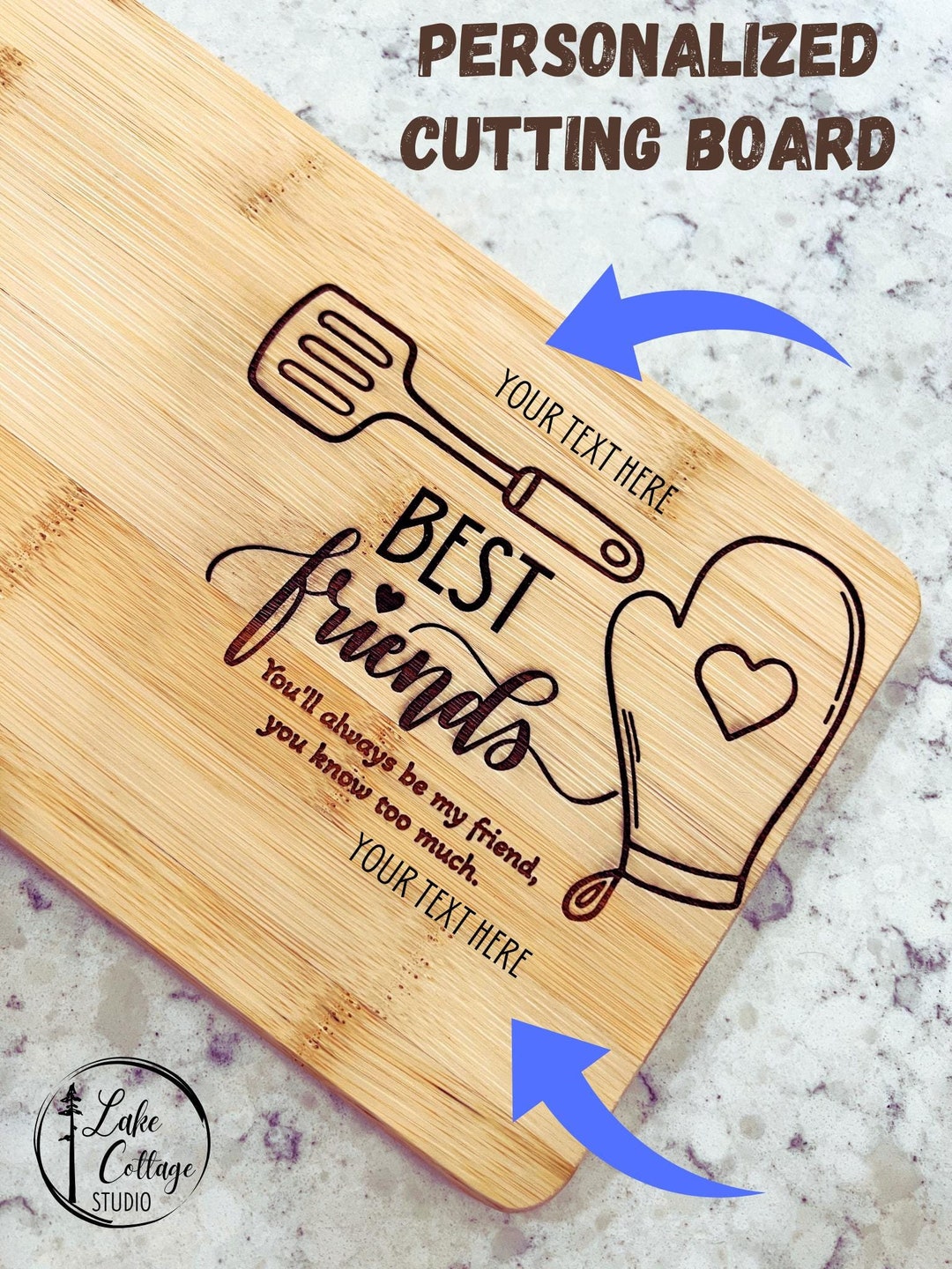 Best Friend Bamboo Cutting Board- Custom Bestie Gift- Humorous Friend ...