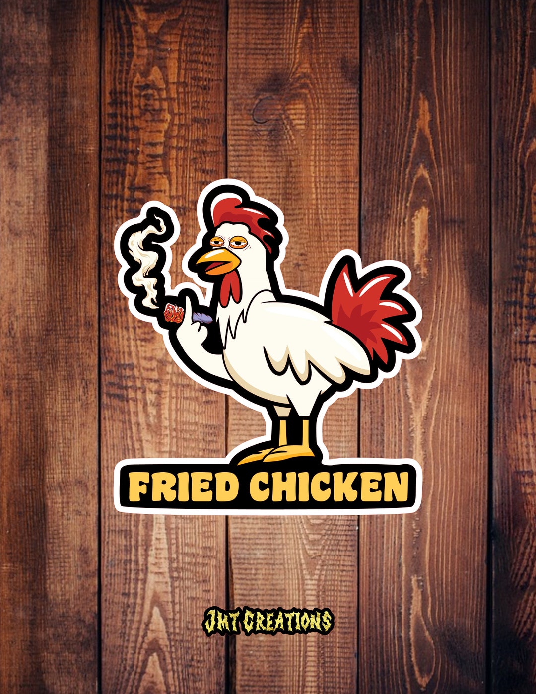 Fried Chicken Vinyl Sticker | Stoner Gifts | Waterproof Bong Stickers ...