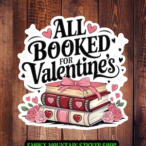 Bookish Valentine's Day Sticker: Waterproof Vinyl Kindle Sticker - Etsy
