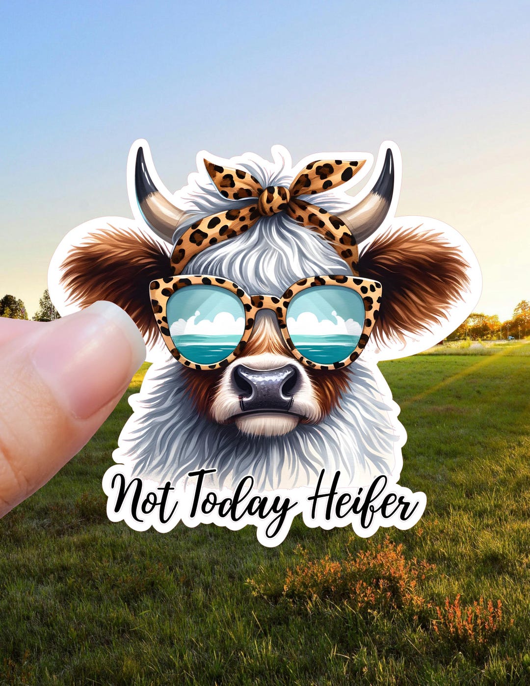 Not Today Heifer Cute Highland Cow Sticker – Waterproof Vinyl With ...