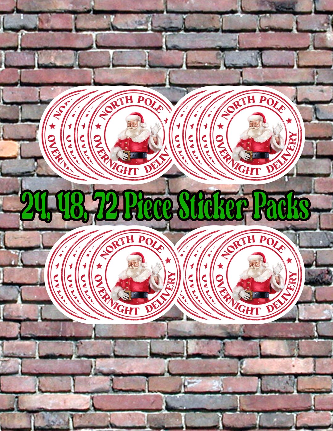 Santa Claus North Pole Overnight Delivery Stickers - Waterproof Vinyl ...