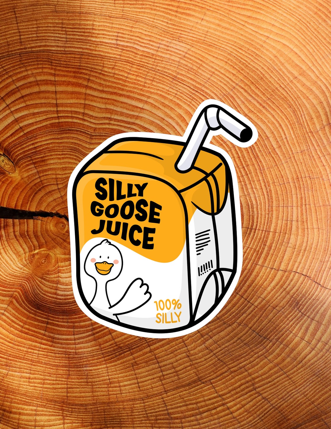 Silly Goose Juice Waterproof Vinyl Sticker - Fun Juice Box - Etsy