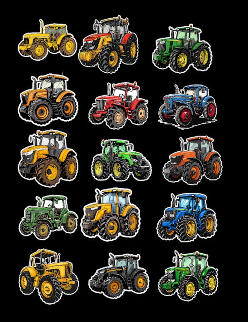 Colorful Tractor 2 Inch Sticker 30 PC Pack - Etsy