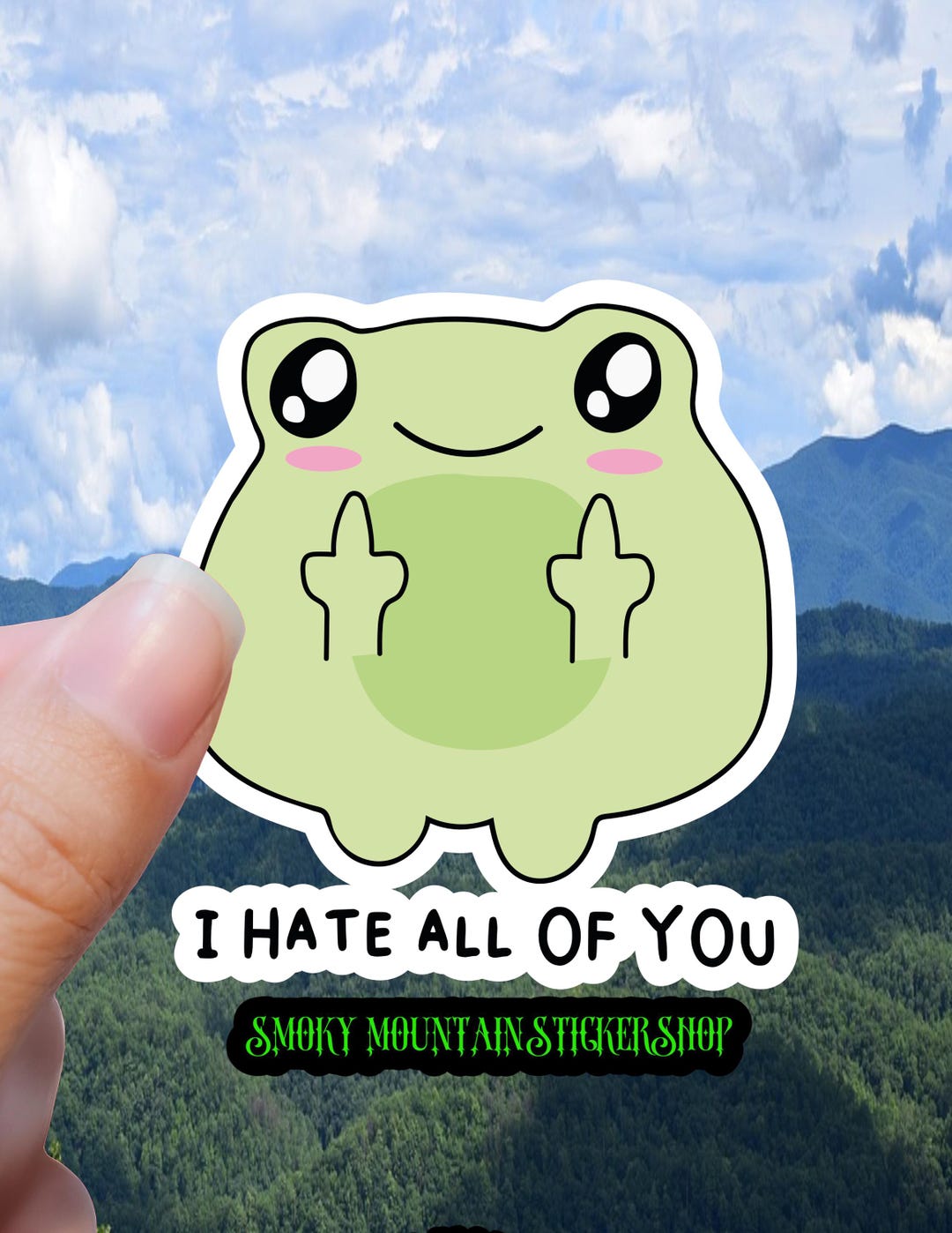 Funny Frog Middle Finger Sticker – Waterproof Vinyl, Glossy or ...
