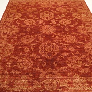 5x7 Over Rust Chobi Area Rug - Afghan Hand Made Floral Fine Quality ...
