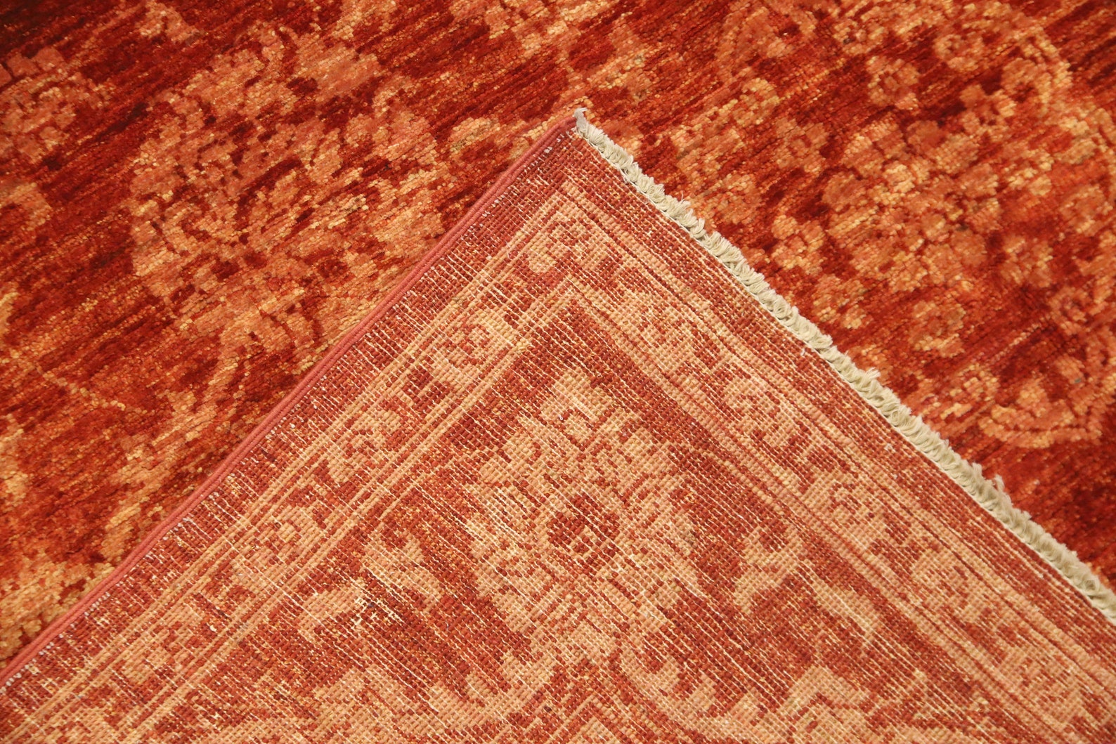 5x7 Over Rust Chobi Area Rug - Afghan Hand Made Floral Fine Quality ...
