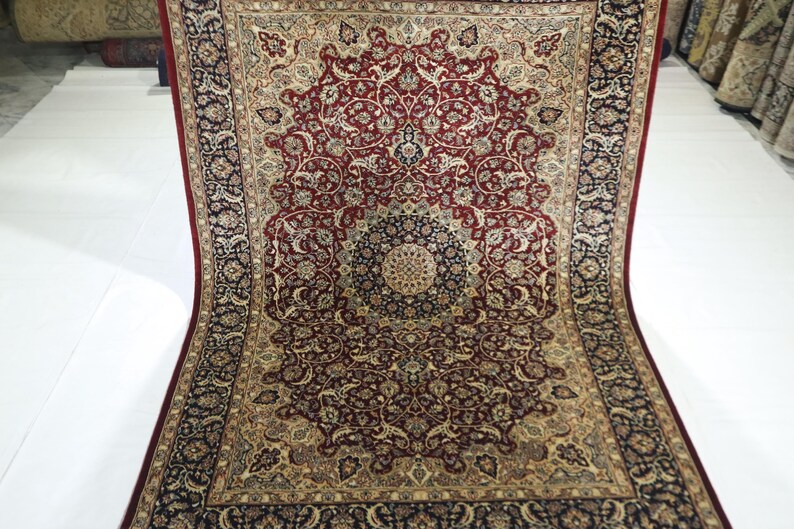 4'2x6'4 Feet Oriental Premium Quality Area Rug, Red Persian Style Hand ...