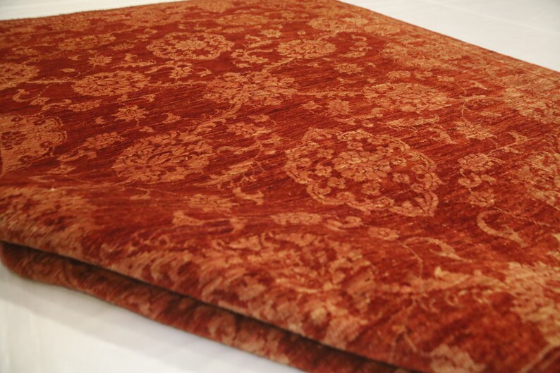 5x7 Over Rust Chobi Area Rug - Afghan Hand Made Floral Fine Quality ...