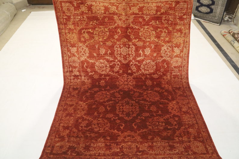 5x7 Over Rust Chobi Area Rug - Afghan Hand Made Floral Fine Quality ...
