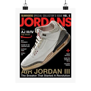 Air Jordan 3 Shoe, NBA SLAM Poster, Basketball Wall Art, NBA Sports ...
