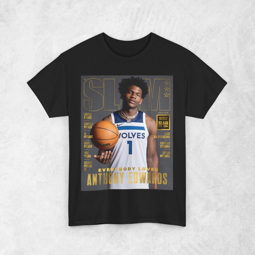 Anthony Edwards Shirt, Minnesota Timberwolves Minny NBA SLAM Cover T ...
