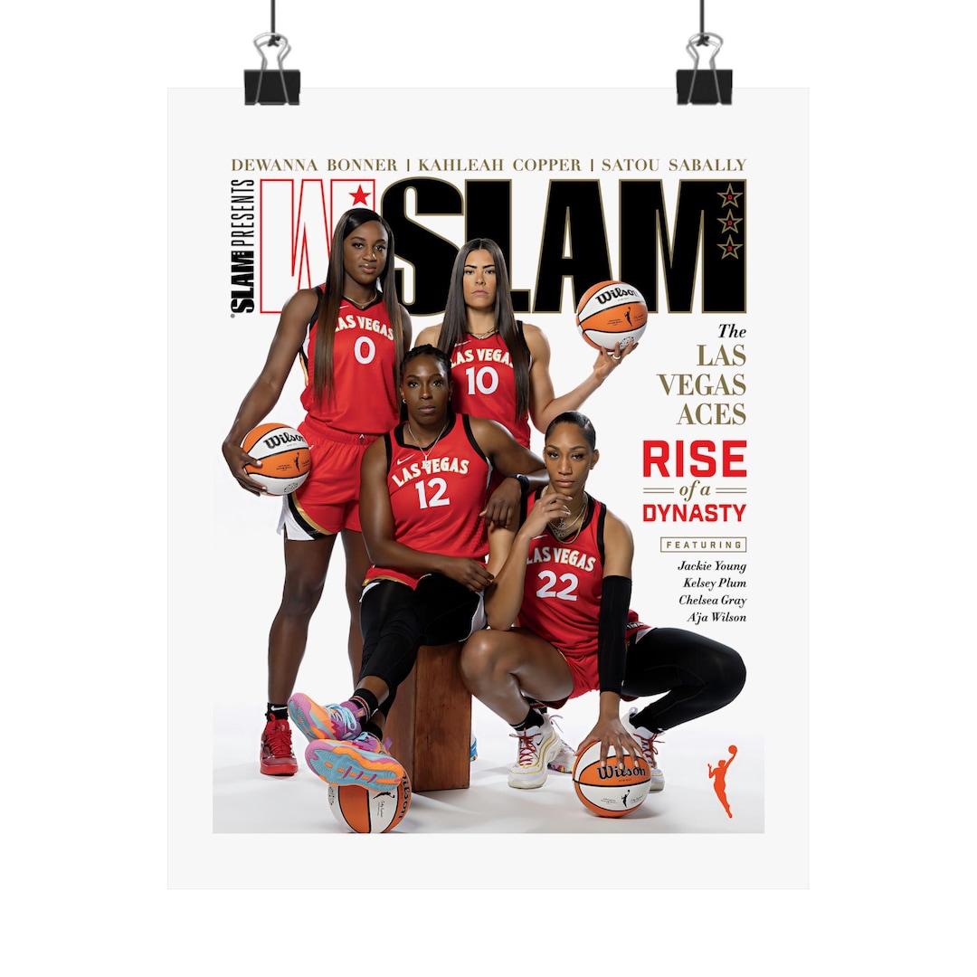 A'ja Wilson Kelsey Plum, Las Vegas Aces WNBA SLAM Poster, Basketball ...