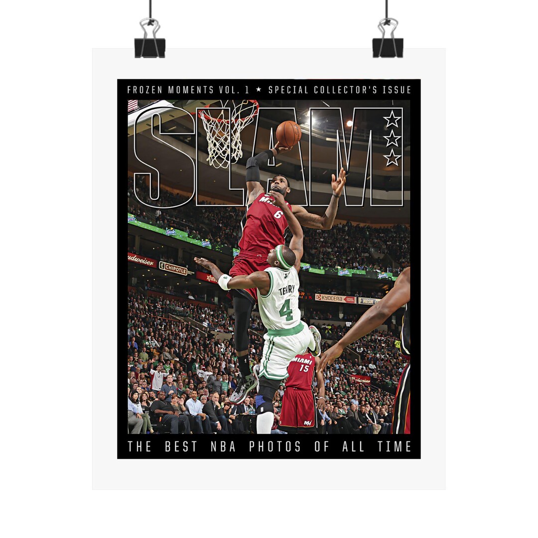 Lebron James LBJ, Miami Heat NBA SLAM Cover Poster, Basketball Wall Art ...