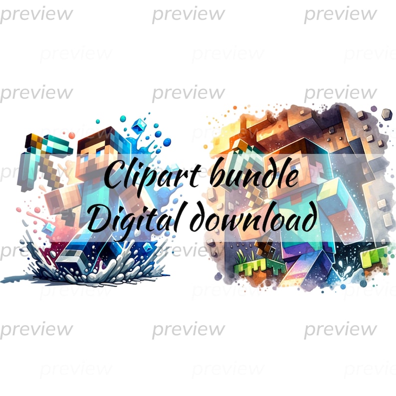 Epic Minecraft Art Sale: Diamond Pickaxe Adventures! Unique Prints of ...