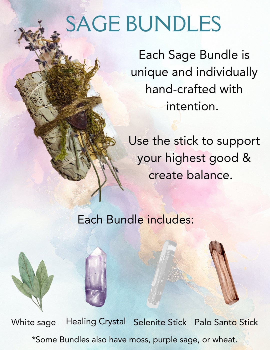 Smudge Stick Sage Bundle is Unique and Individually Hand Crafted. Each ...