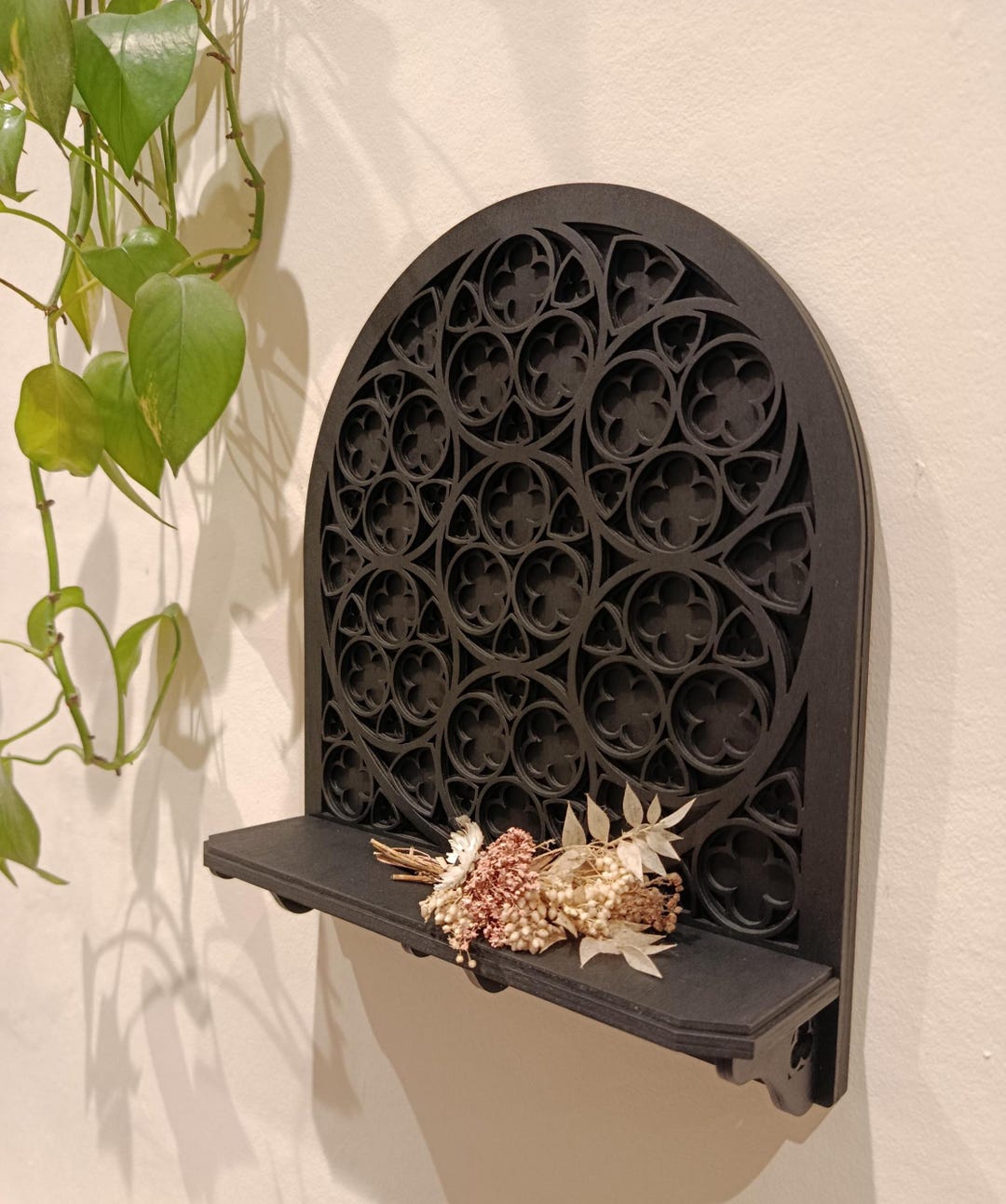 Rose Window Shelf - the Gothic Bloom Shelf - Wall Decor - Wall Display ...