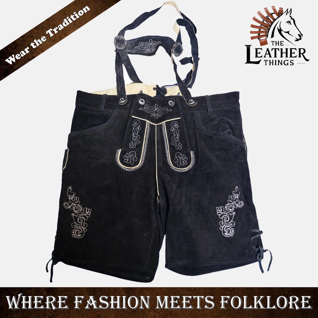New German Trachten Oktoberfest Lederhosen Bavarian Shorts 100% Real ...
