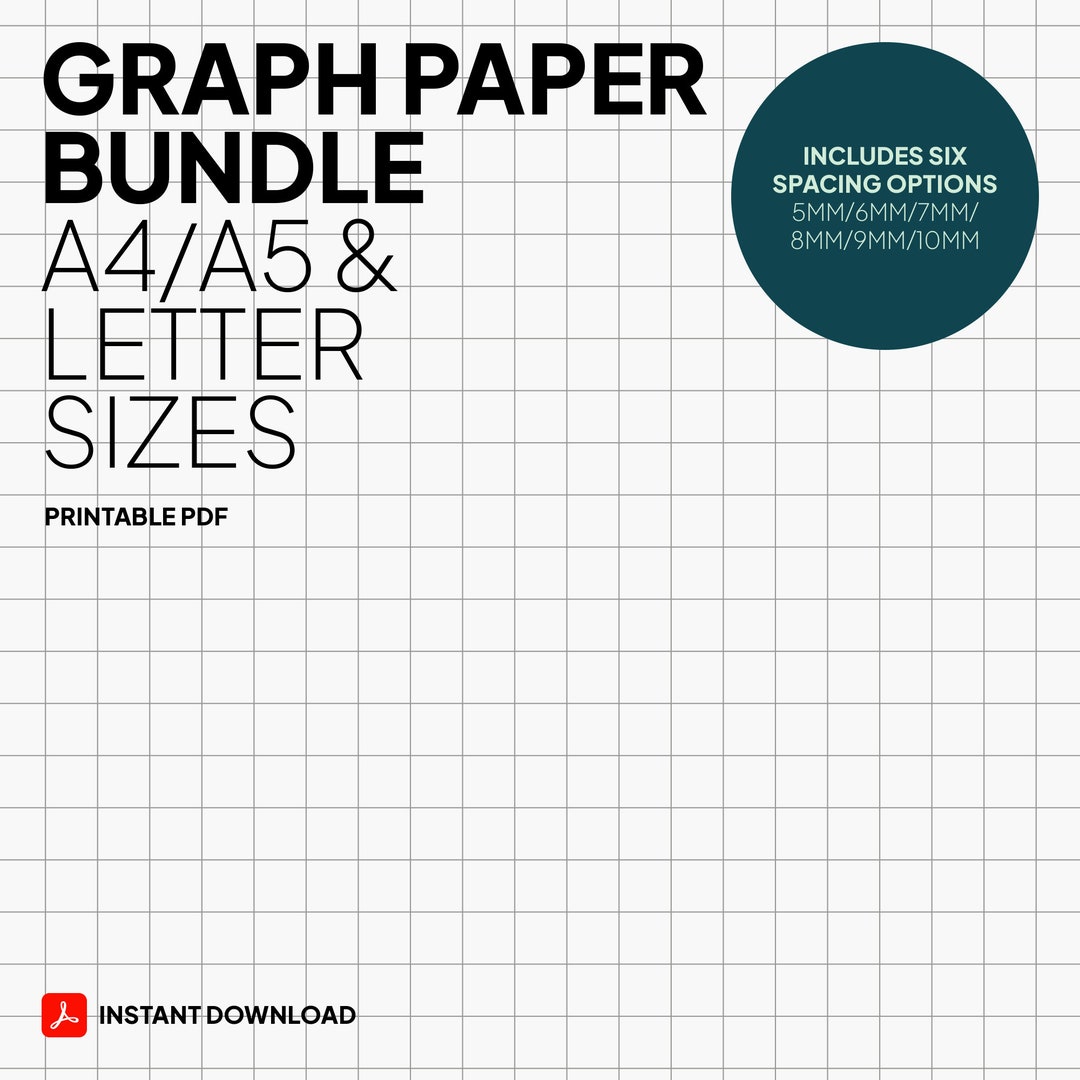Graph Paper Bundle, Graph Grid Paper Pack, Note Taking Grid, A4/A5/US ...