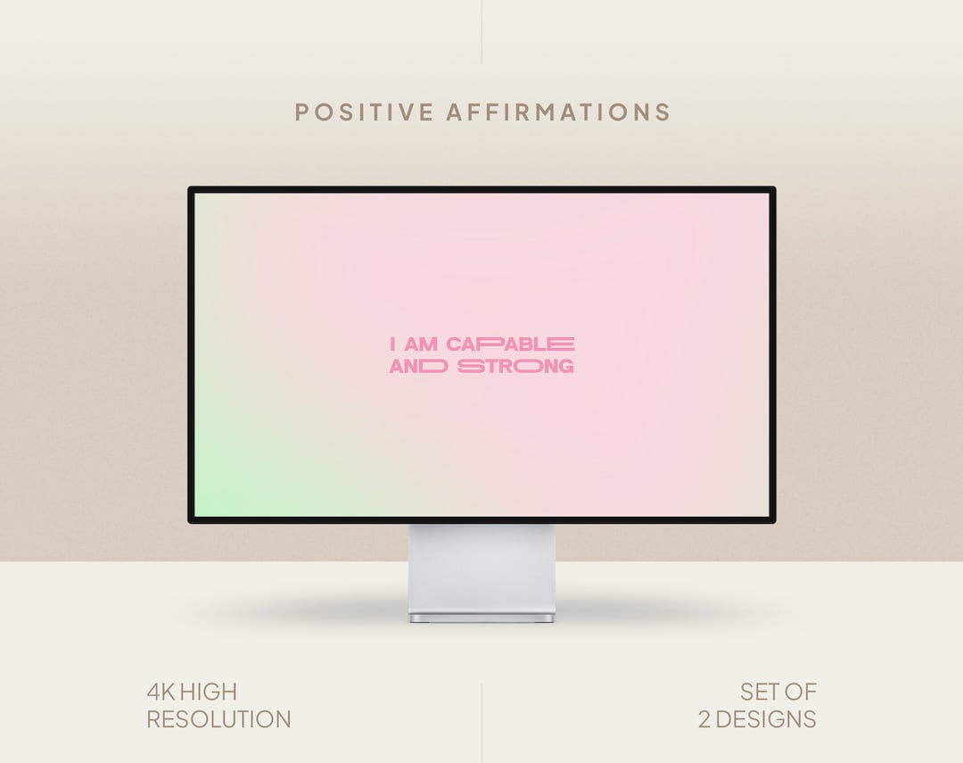 Desktop Wallpaper Mac/pc 4K, Positive Affirmation Minimal Computer ...