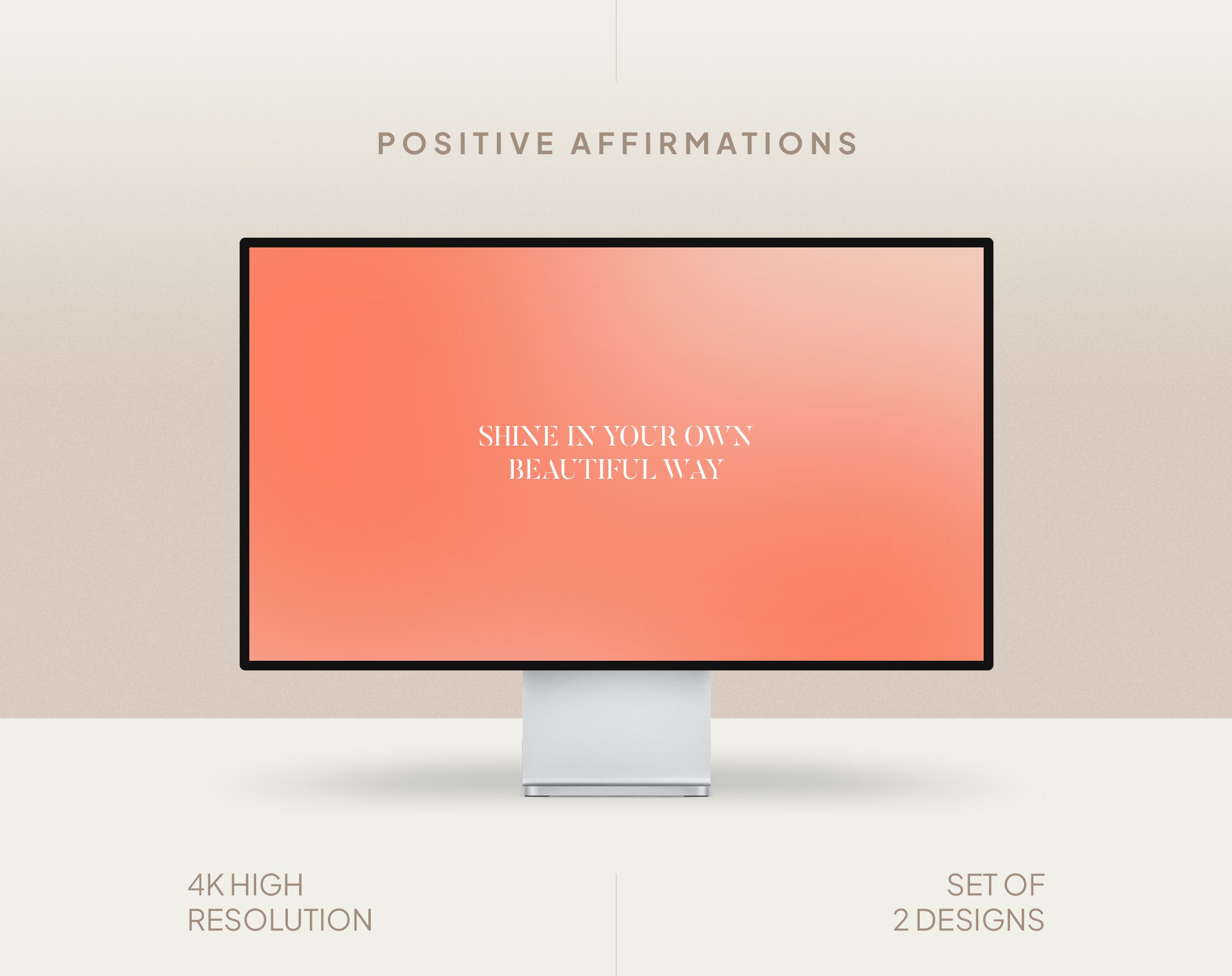 Desktop Wallpaper Positive Affirmation 4K, Subtle Gradient Pastel Blur ...