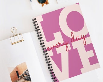 Pink Spiral Notebook Everyday Journaling, Hardcover Notebook, Lined ...