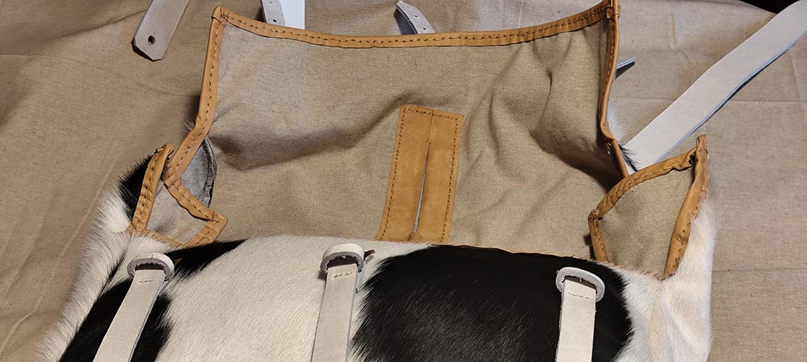 French Napoleonic Backpack for Historical Reenactment | Cow Hide | 18th ...