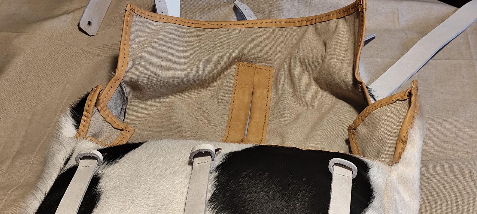 French Napoleonic Backpack for Historical Reenactment | Cow Hide | 18th ...