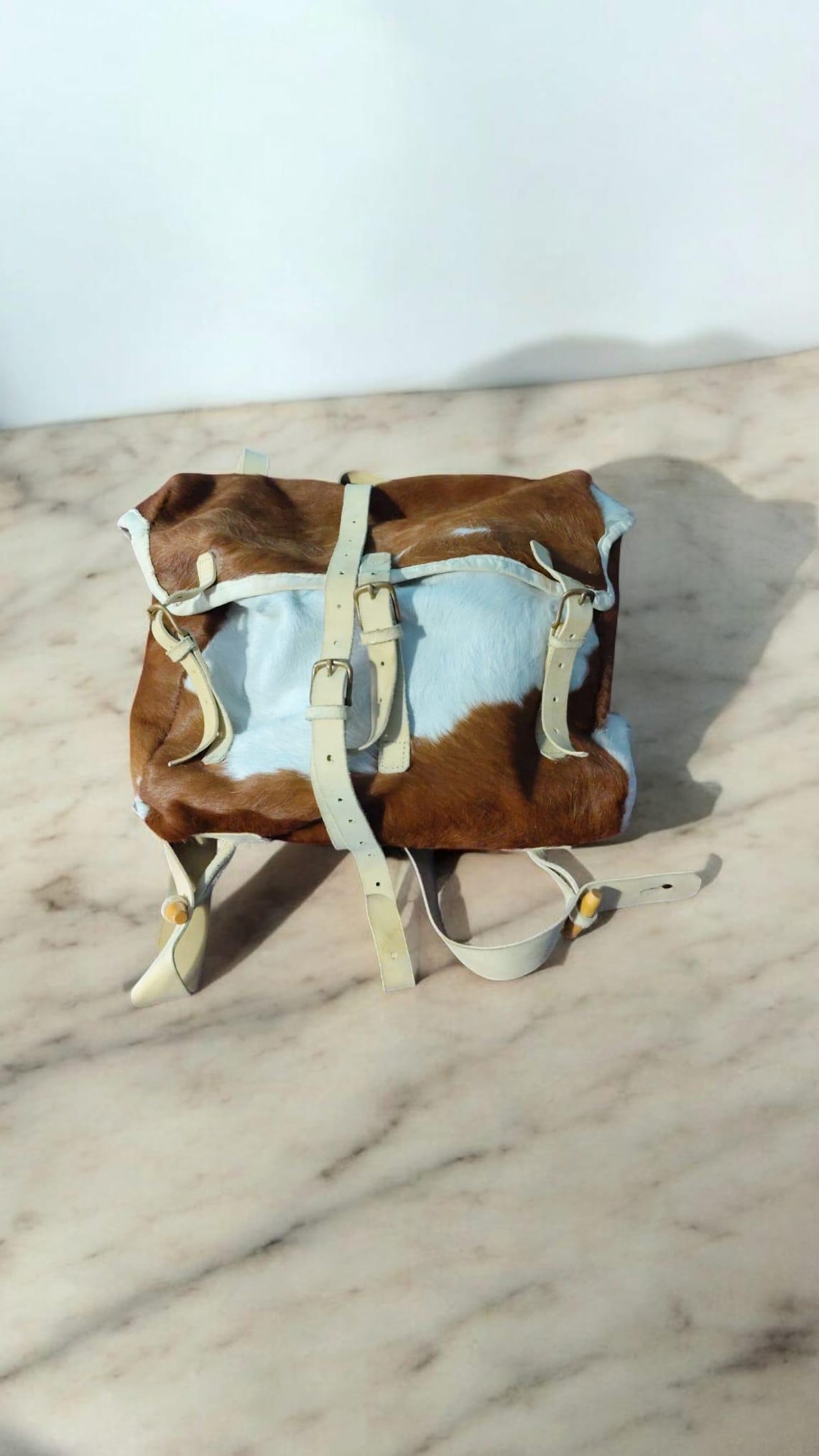 French Napoleonic Backpack for Historical Reenactment | Cow Hide | 18th ...