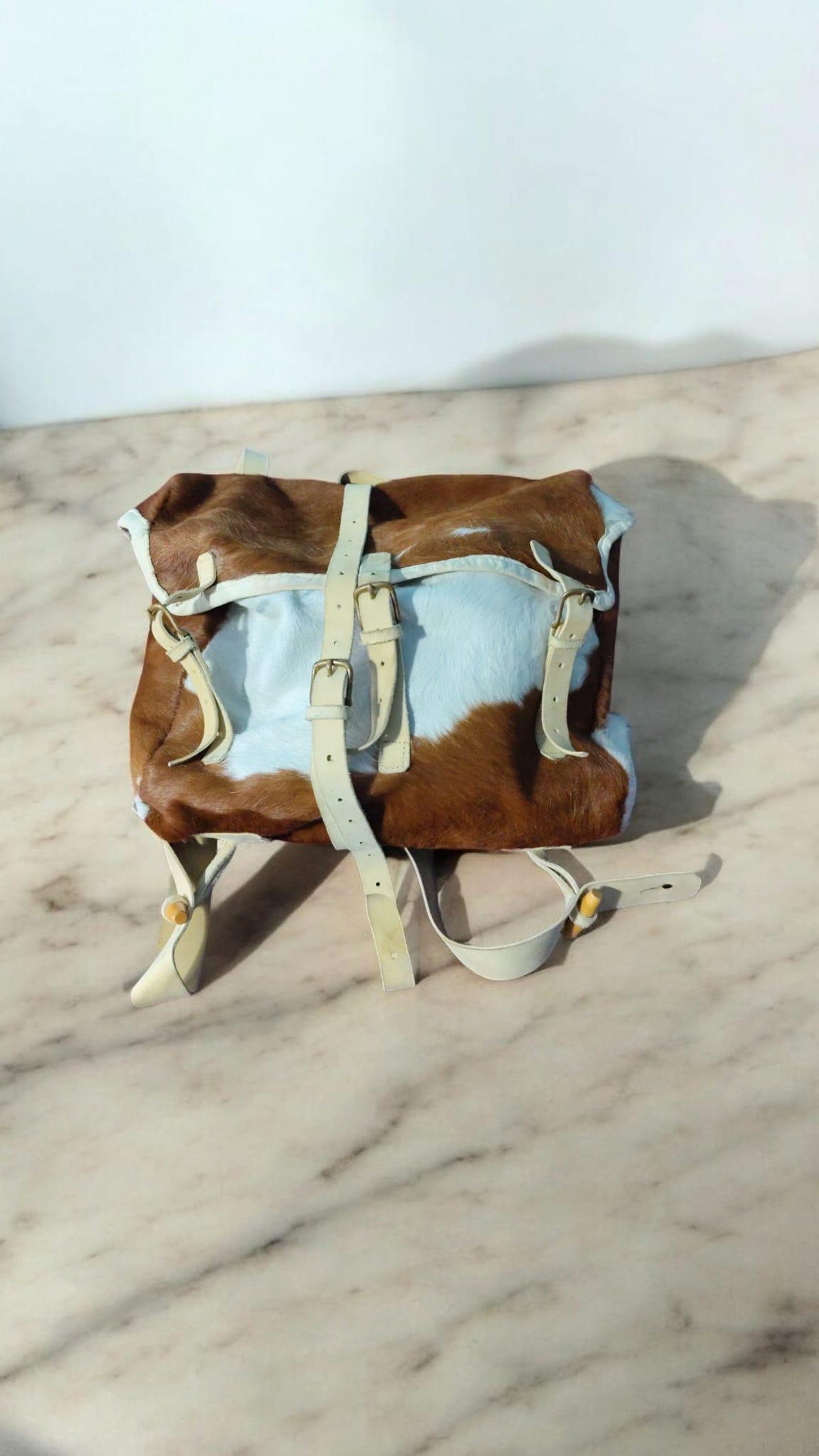 French Napoleonic Backpack for Historical Reenactment | Cow Hide | 18th ...