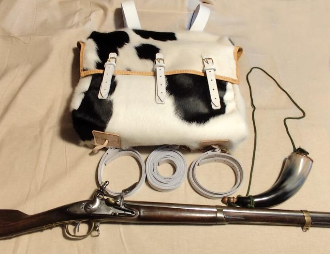 French Napoleonic Backpack for Historical Reenactment | Cow Hide | 18th ...