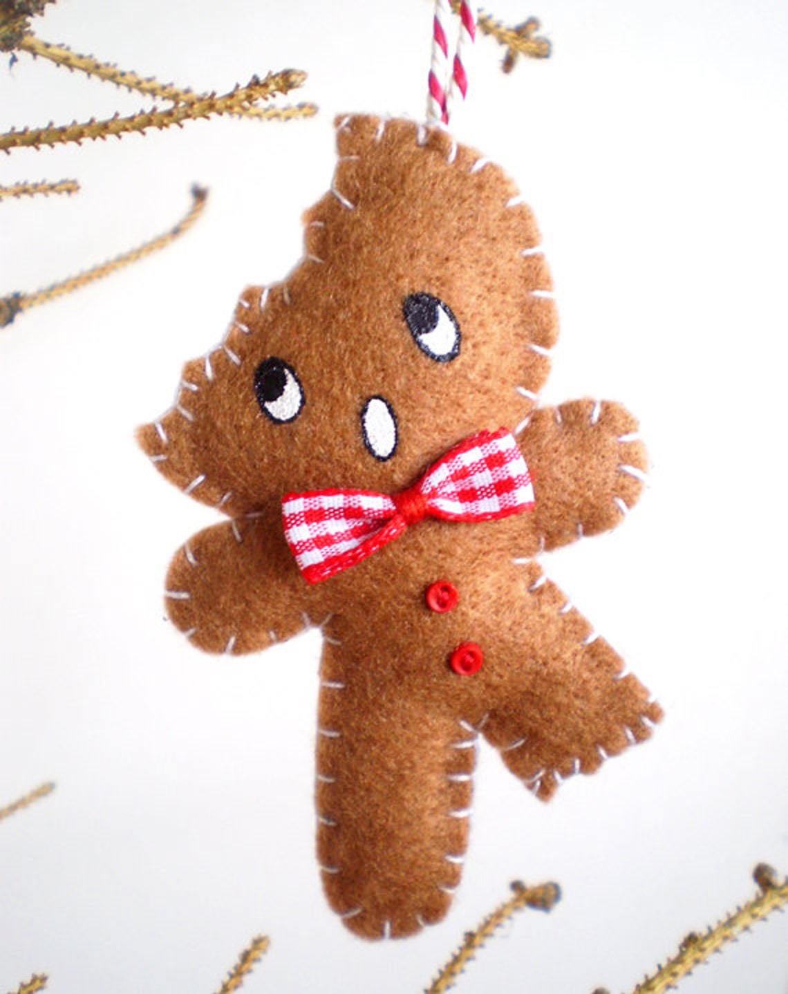 Bitten Gingerbread Decoration Cute Brown Felt Christmas | Etsy