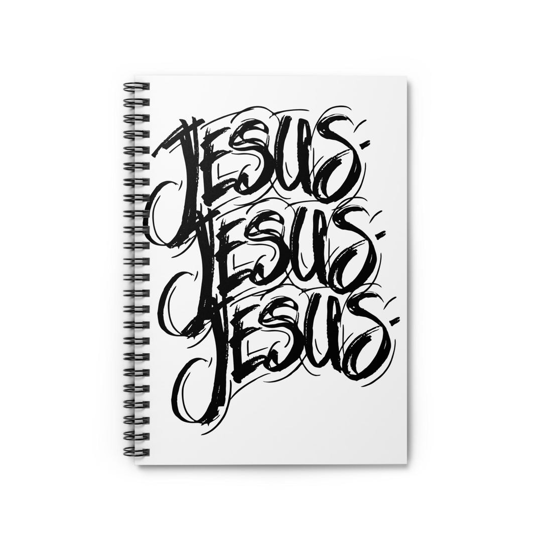 Jesus Brush Script Repeat Spiral Notebook | Ruled Lined - Etsy
