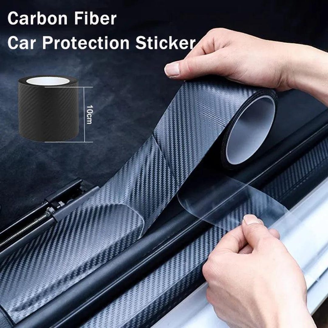 Nano Carbon Fiber Car Sticker Paste Protector Strip DIY Automotive ...