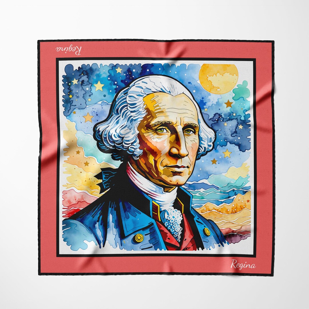 Personalized George Washington Scarf: Patriotic Satin Charmeuse - Etsy