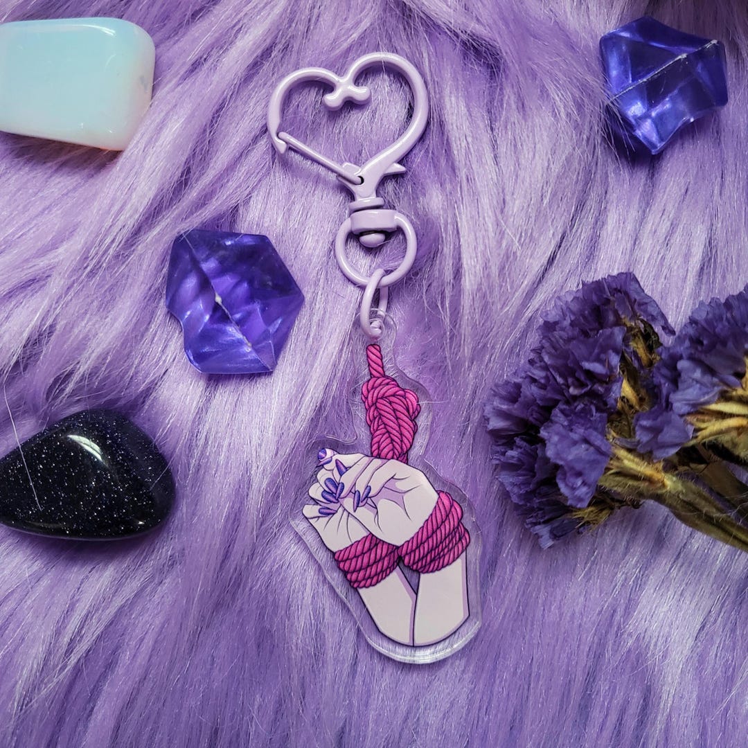 Shibari Adult BDSM Acrylic Charm Keychain With Heart Clasp - Etsy
