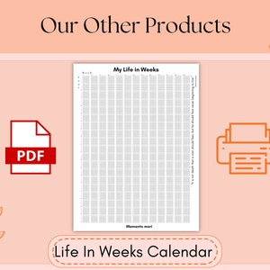 Personalized Life in Weeks Calendar Memento Mori Visual Planner ...