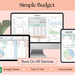All-in-one Budget Planner Google Sheets: Digital Finance Tracker - Etsy ...