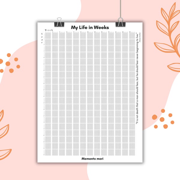 Life in Weeks Poster - Etsy