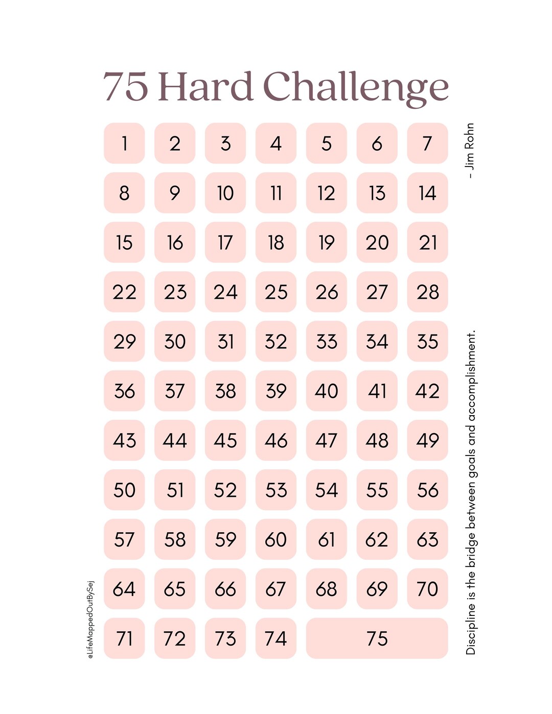 75 Hard Challenge Printable Planner 32-page Fitness and Mental Tracker ...